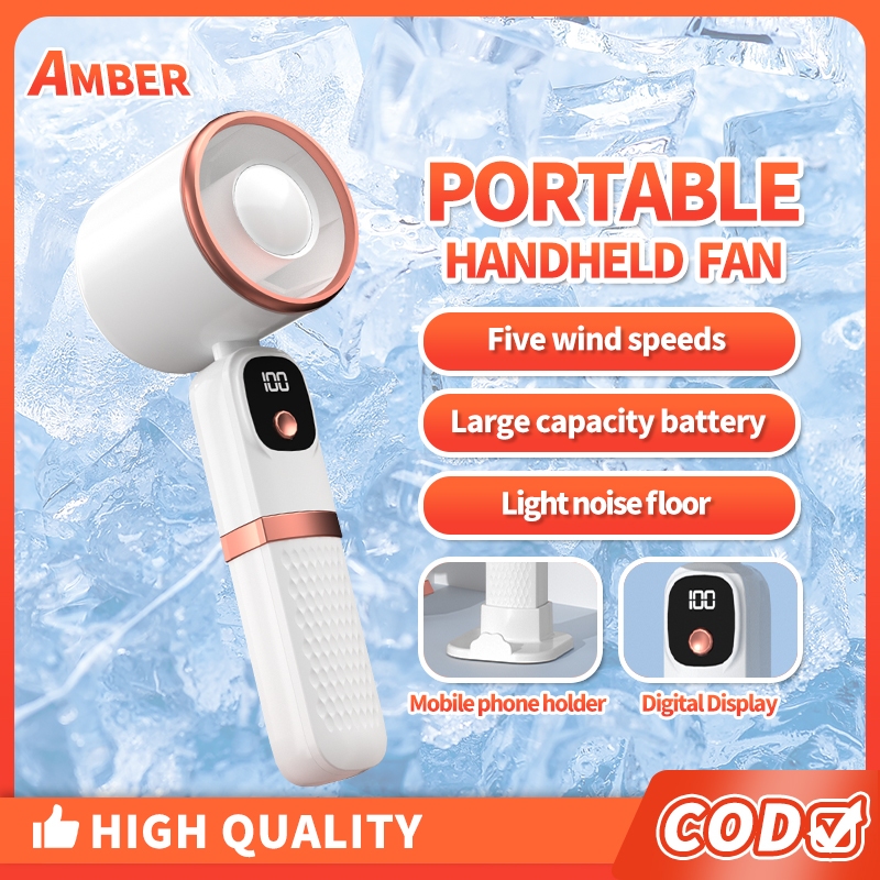 Handheld fan Portable 5-speed adjustable Removable power bank Silent ...