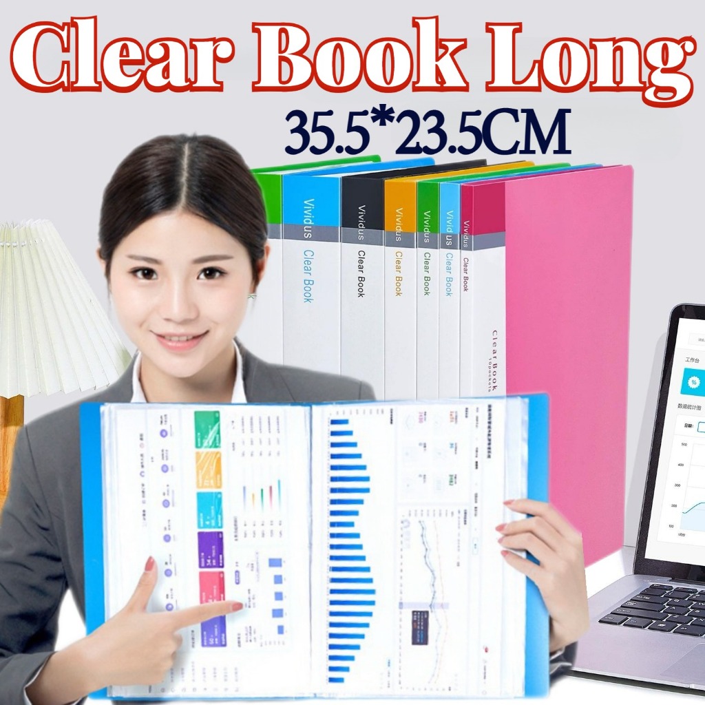 Clear Book Long Expanding File Folder Organizer Clear Folder Paper ...