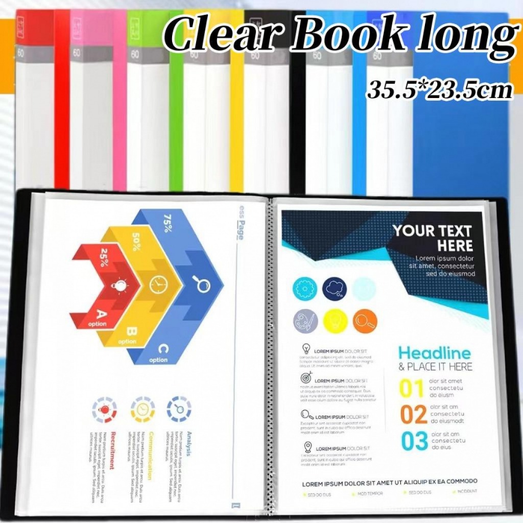 Clear Book Long Transparent Expanding File Folder File Organizer Paper ...