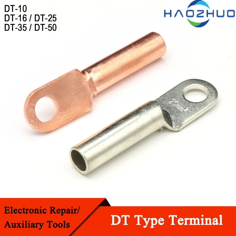 DT2.5~240 Wire Terminal Copper Crimp Splice Block Barrel Bolt Hole Nose ...