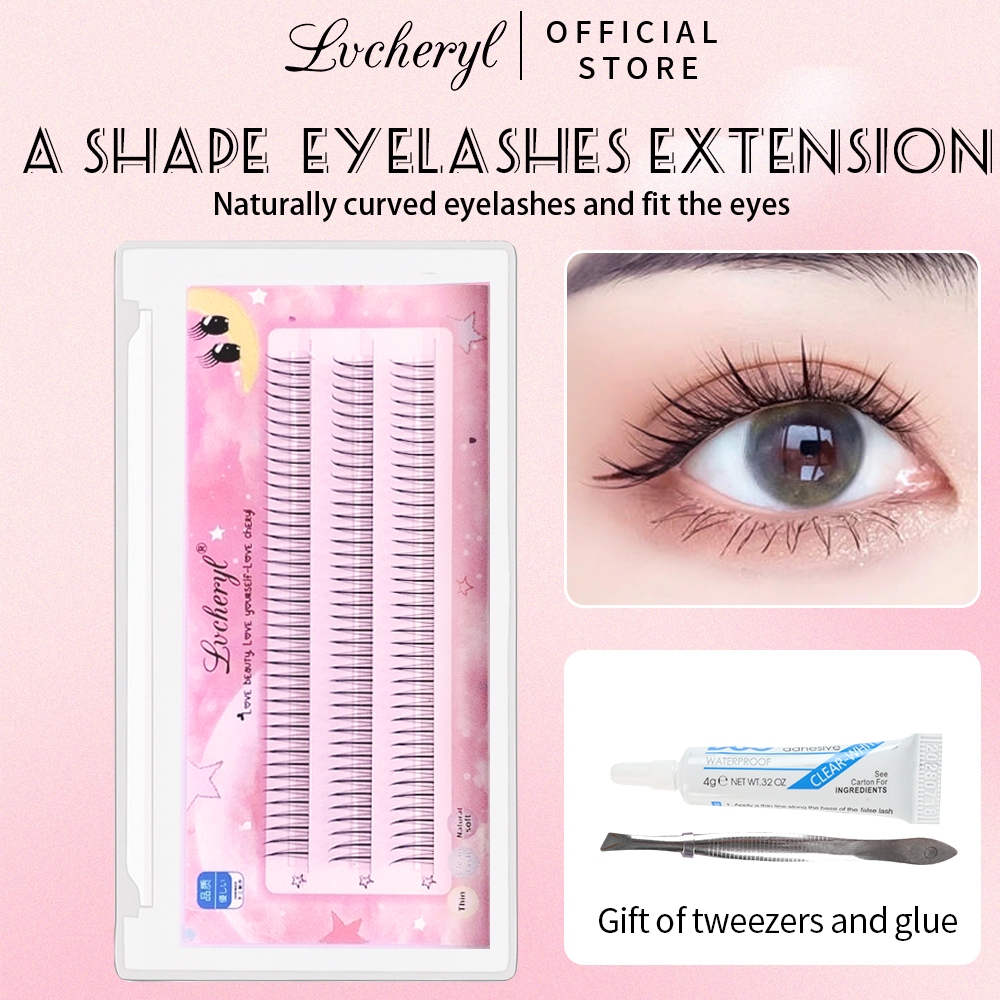 Lvcheryl A Shape DIY Eyelash Extension With Glue Segmented False ...