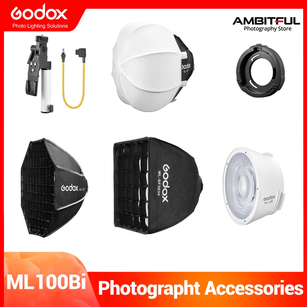 Godox ML100Bi Bi-Color Portable LED Light Accessories ML-GB Bowens ...