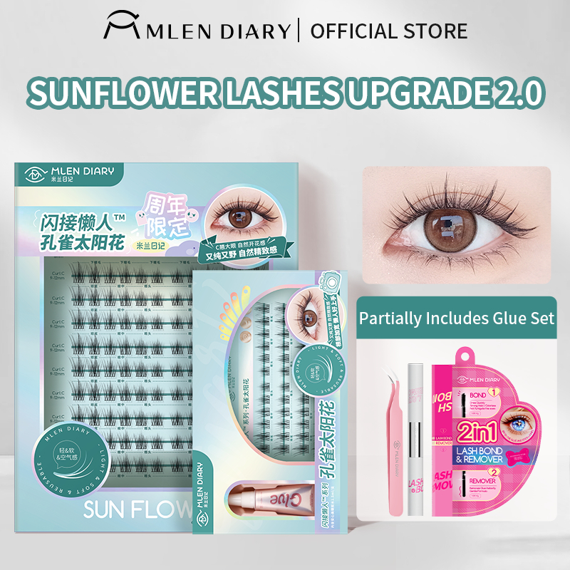 [SHIP ON 24 HOURS]MLEN DIARY LASHES Reusable Individual False Eyelashes ...