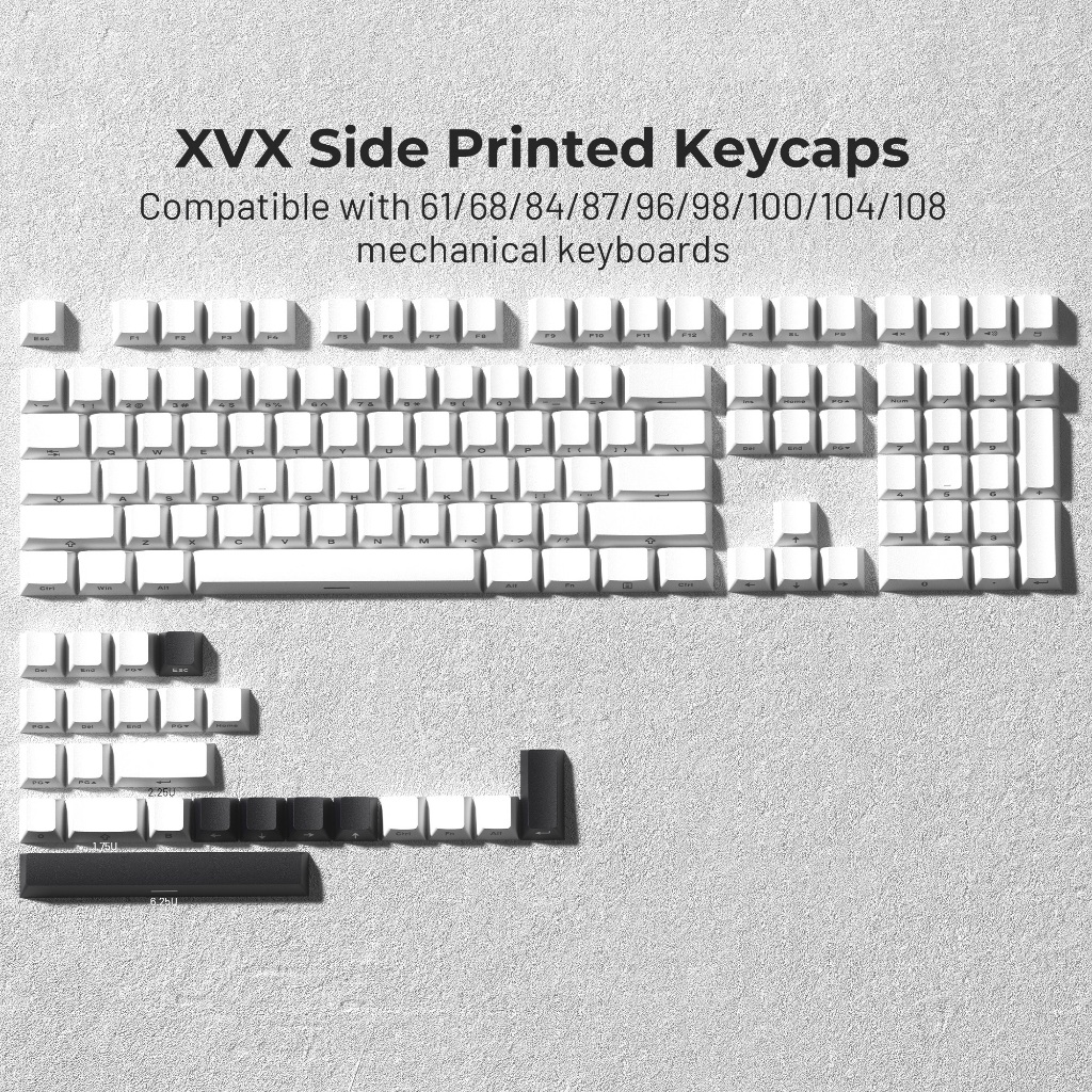 XVX White and Black Cherry Profile Dye-Sub PBT keypcas Suitable for ...