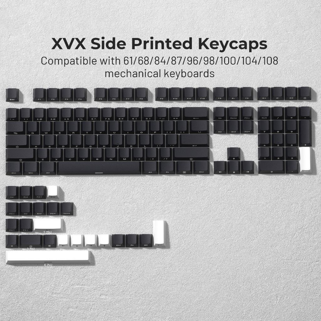 XVX Black and white Cherry Profile Dye-Sub PBT keypcas Suitable for ...