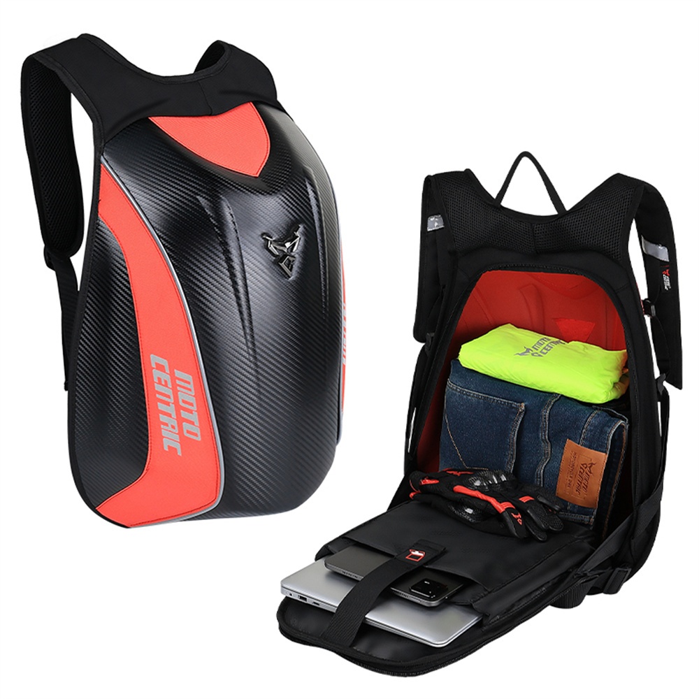 MOTOCENTRIC Motorcycle Backpack Helmet Bag Waterproof Carbon Fiber Moto ...