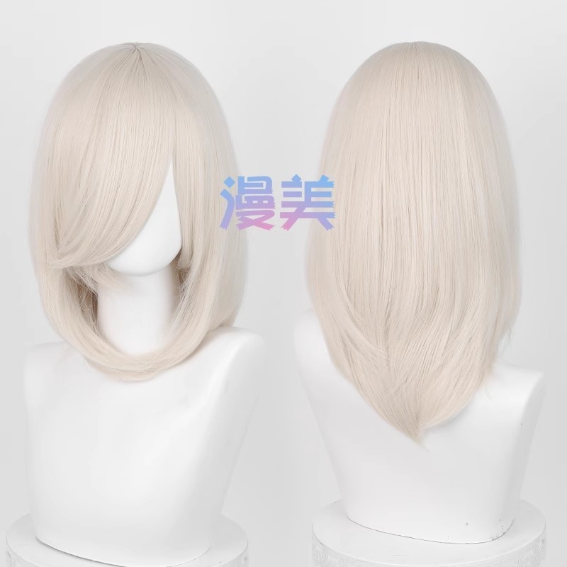 Girls Long Bangs Cosplay Wig 40cm Long Universal Straight Multicolor ...