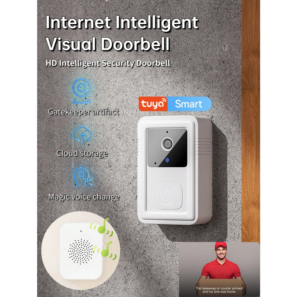 Tuya Wireless doorbell WiFi outdoor high-definition camera anti-theft ...