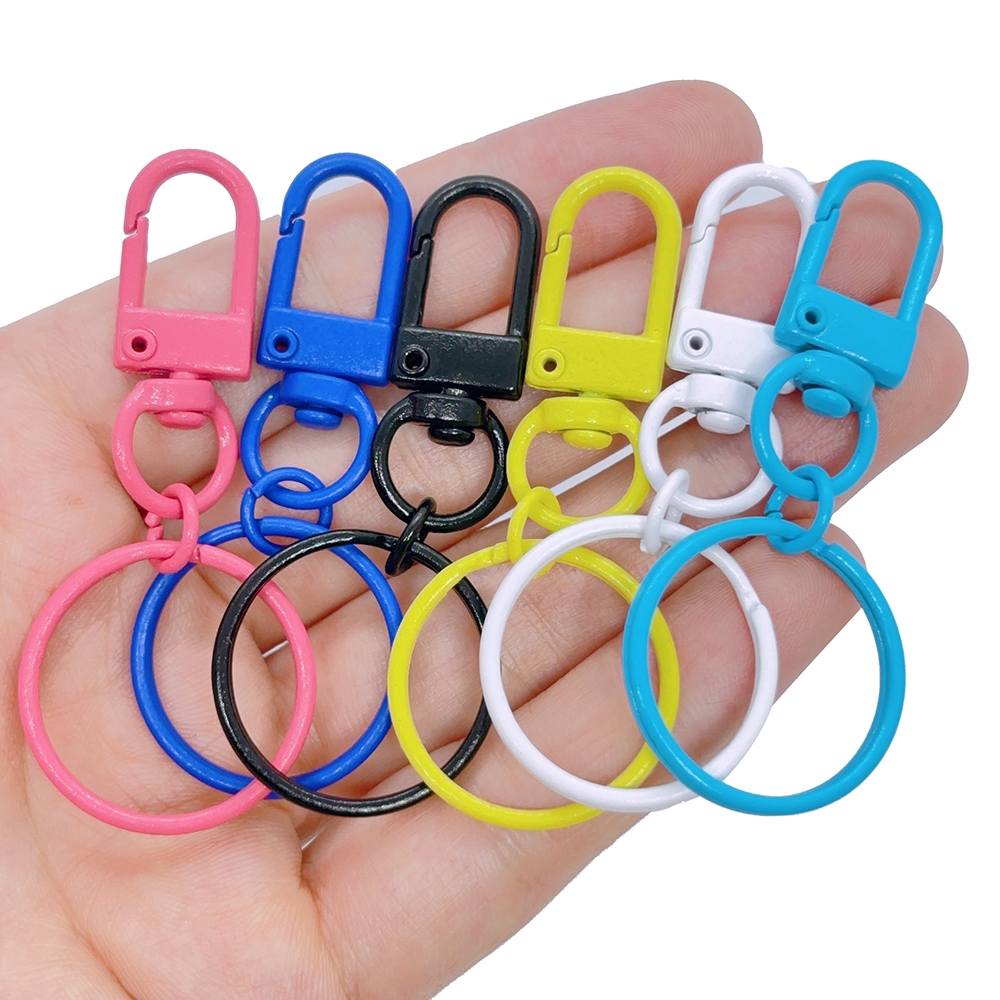 1pcs Color Painted Spray Painted Keychain Lobster Buckle With Snap Ring ...