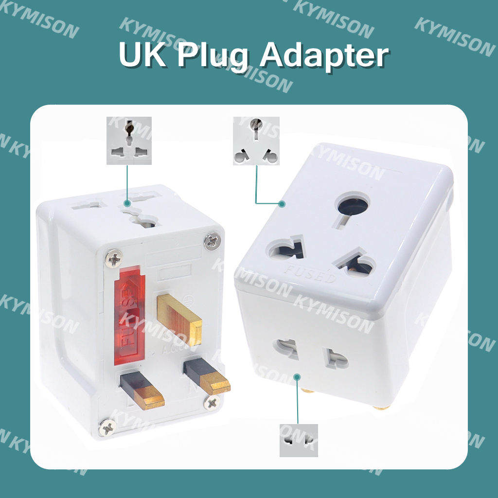 Universal Travel Power Adapter Plug 1 to 3 Splitter 16A / 10A Jack To UK/South Africa Plug Power ...