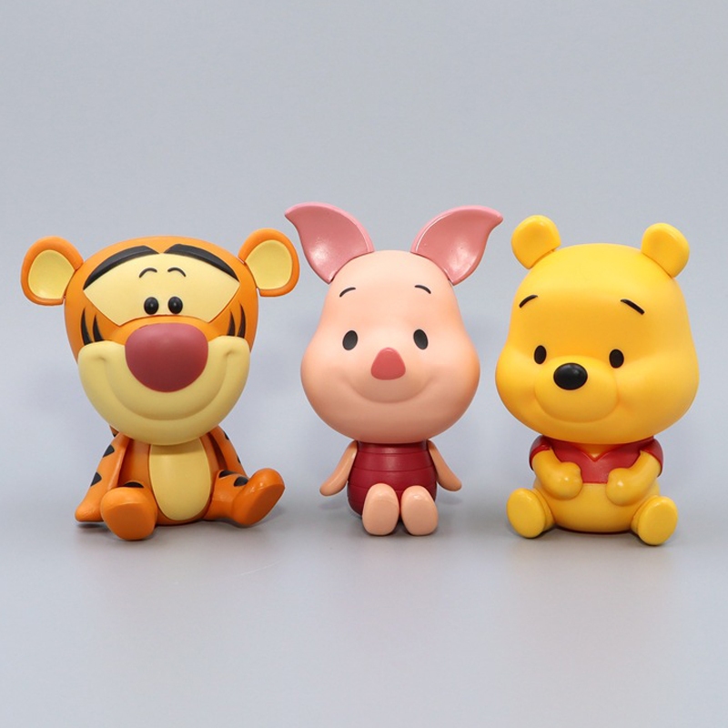 3Pcs/Set 8.5-9cm Winnie the Pooh Action Figure Assemble Doll Pooh Bear ...
