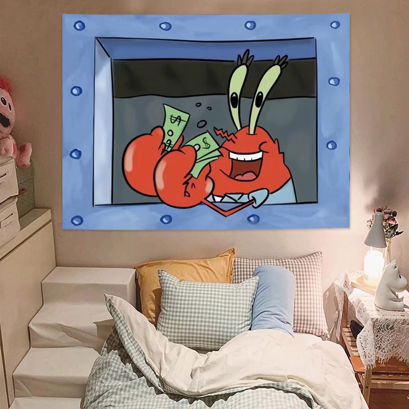 SpongeBob & Octopus Cartoon Hanging Tapestry for Creative and Funny ...