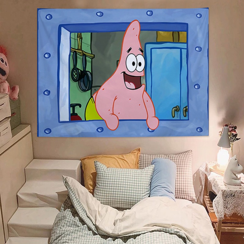 SpongeBob & Octopus Cartoon Hanging Tapestry for Creative and Funny ...