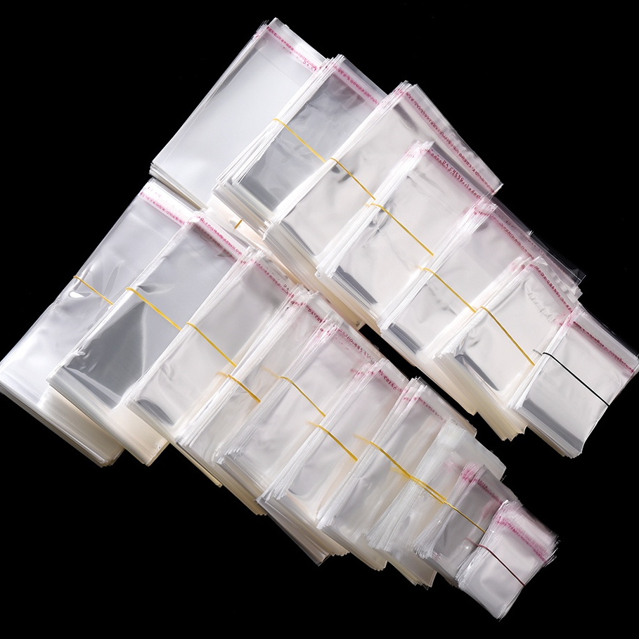 St. kunkka 100Pcs Transparent OPP Bag/OPP with Adhesive Clear Plastic ...