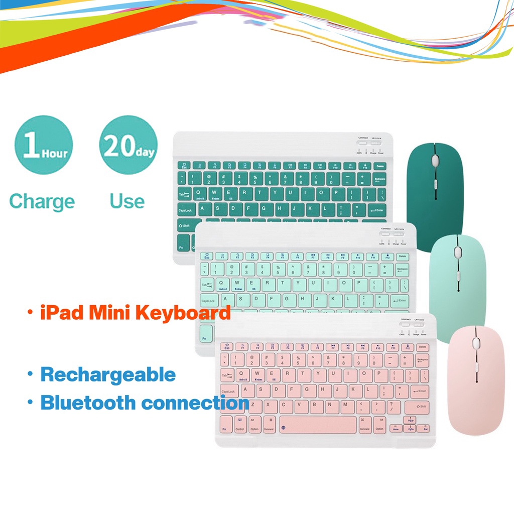 10inch Wireless bluetooth keyboard mouse for laptop mobile keyboard ...