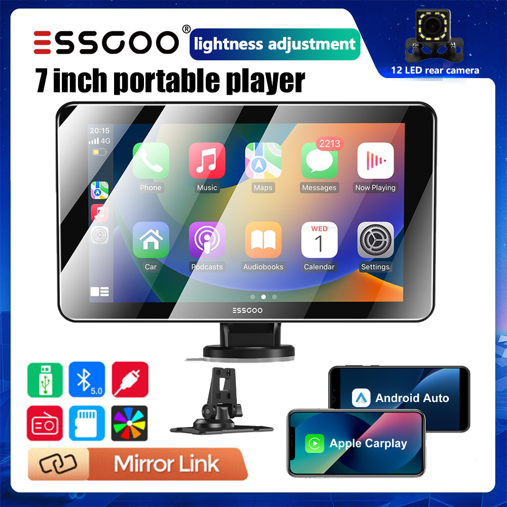 ESSGOO CarPlay Android Auto Car Radio Multimedia Video Player 7inch ...