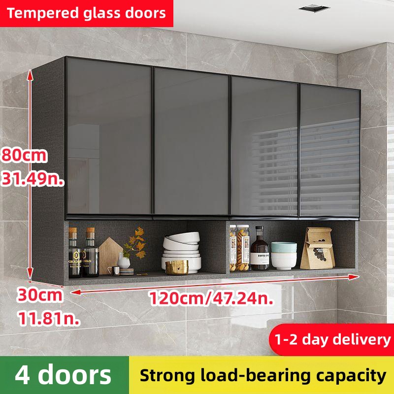 Aluminum Kitchen Cabinet Storage Wall Anti-Termite Glass Pantry/Dish ...