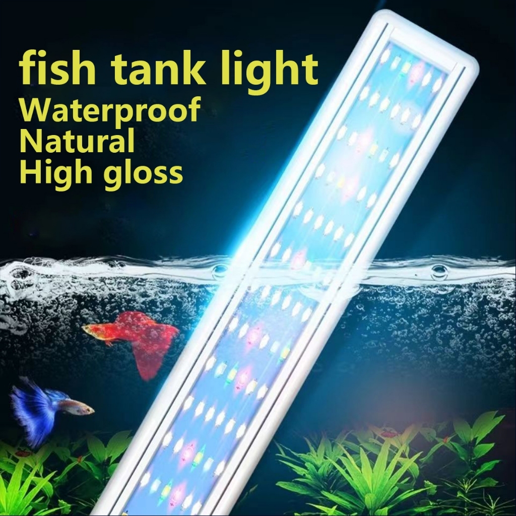 LED Fish Tank Lamp Aquatic Plant Light 18-92cm Tricolor Aquarium Light ...