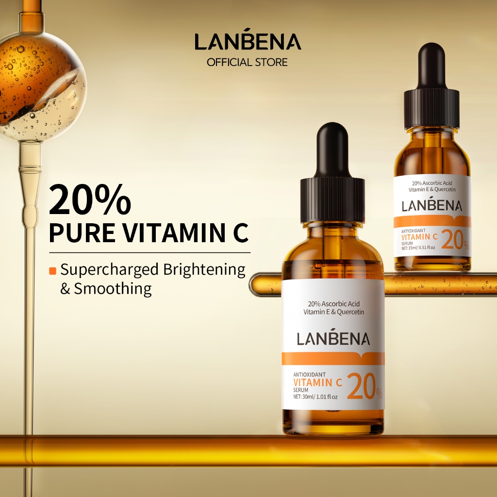 LANBENA Pure 20% Antioxidant Vitamin C Serum Whitening Skin Brightening ...