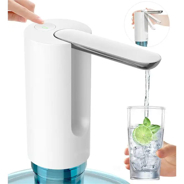 Portable Automatic Water Bottle Dispenser Pump USB Rechargeable Water ...