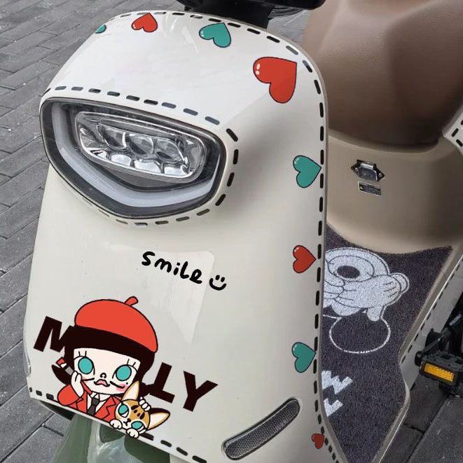 POPMART Girl Electric Car Sticker Decoration Waterproof popmart Car ...