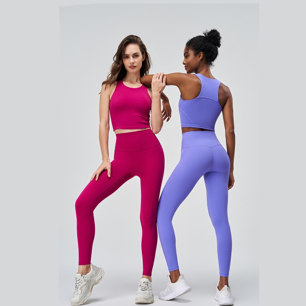 SALUDMOVE 2Pcs Sports Sets Women Fixed Pads Bras High Rise Leggings ...