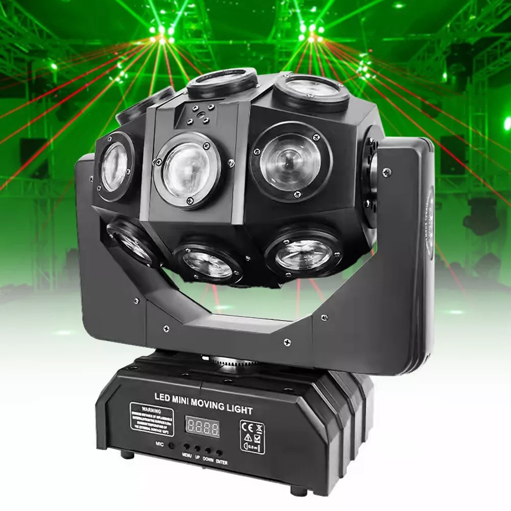 18 LEDs RGBW LED Mini Moving Head Disco Stage Light With Laser 360 ...