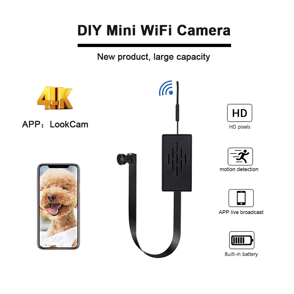 CCTV 4K Mini DIY Network Camera WIFI Smartphone APP Control Monitoring ...