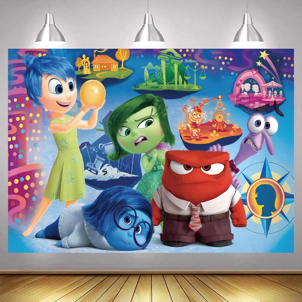 5x3ft Inside Out Party Birthday Supplies Backdrop Banner,Inside Out ...