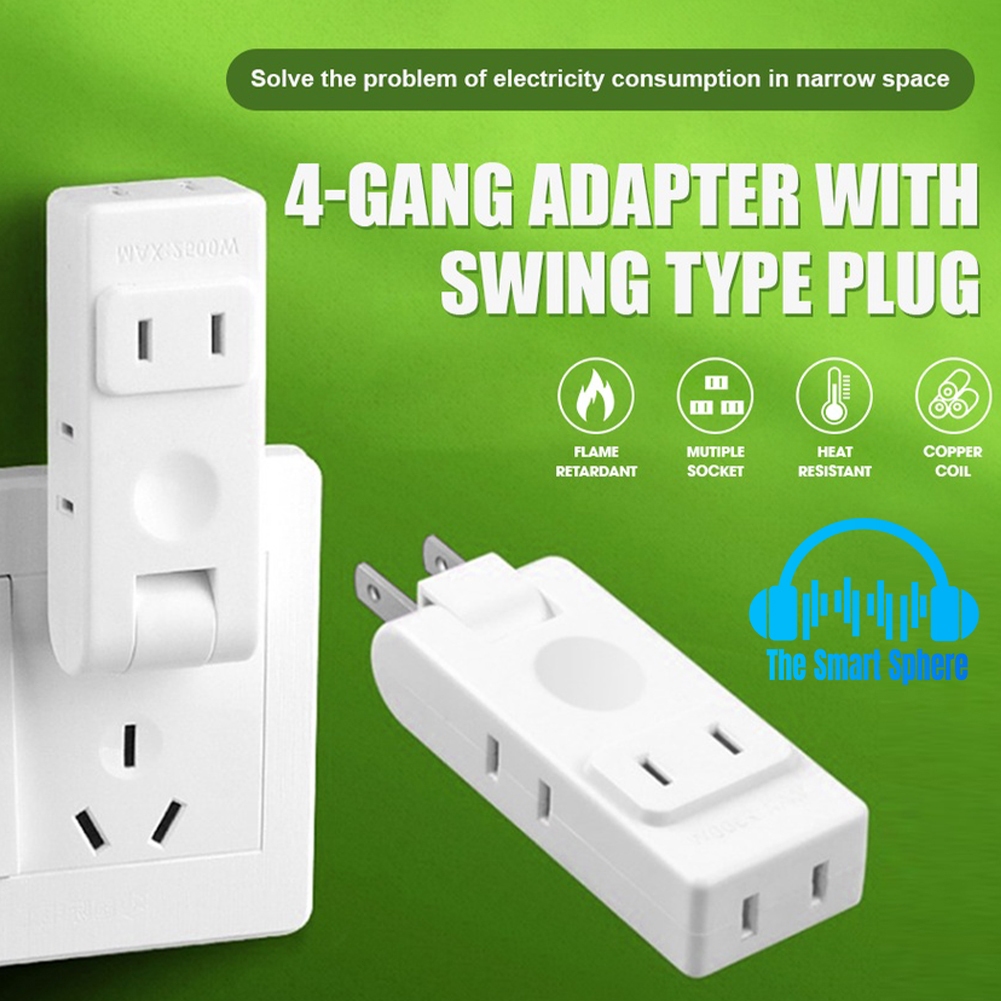 Extension Adaptor Socket Outlet Power Adapter Ultra Thin 4 Gang ...