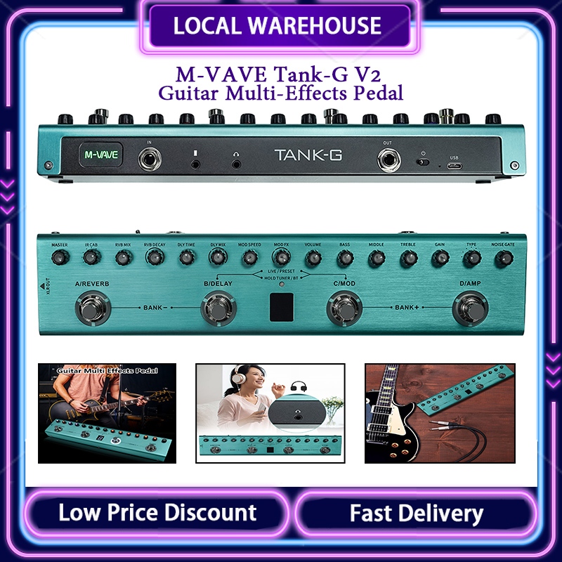 ⚡️Local shipping⚡️M-VAVE TANK-G Guitar Multi Effects Pedal 3 Band ...