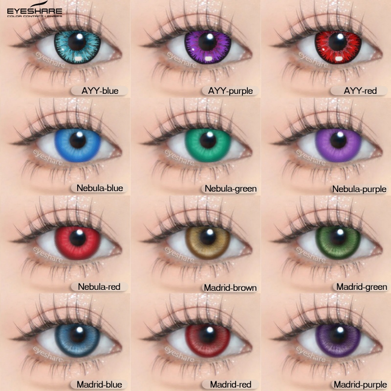 Eyeshare 2pcs Anime Cosplay Contact Lens Colored Natural Iris Yearly ...
