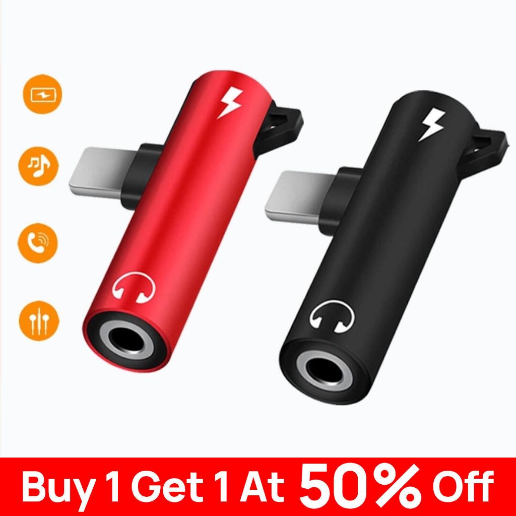 iPhone to 3.5mm AUX Charging Audio Headphone Adapter Jack Charger Cord ...