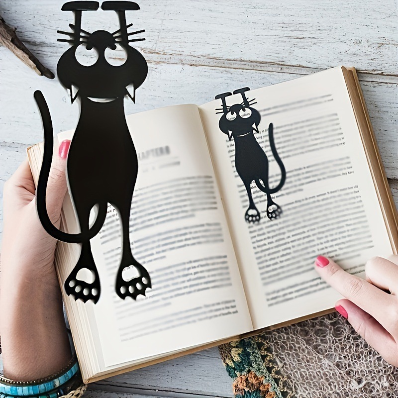 1/3pcs/ Set Curious Black Cat Bookmarks Cartoon Cat Book Markers For ...