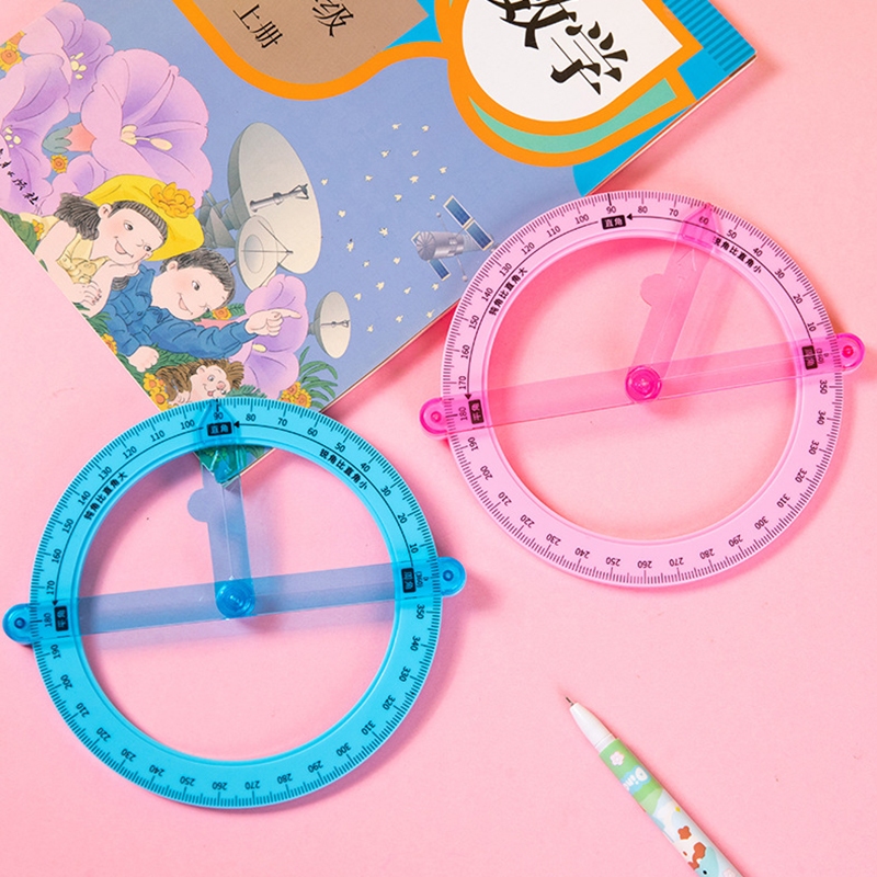 360° Movable Angle Protractor Ruler School Teacher Student Drawing ...
