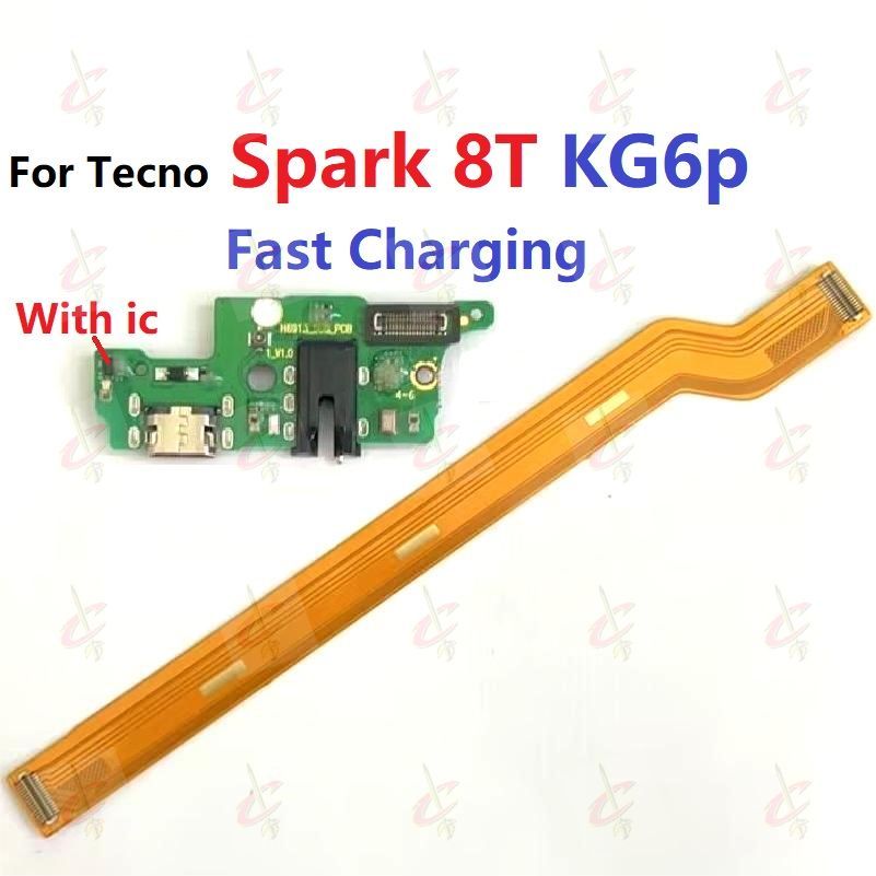 Charging board flex For Tecno Spark 8T KG6p Main board Mainboard flex ...