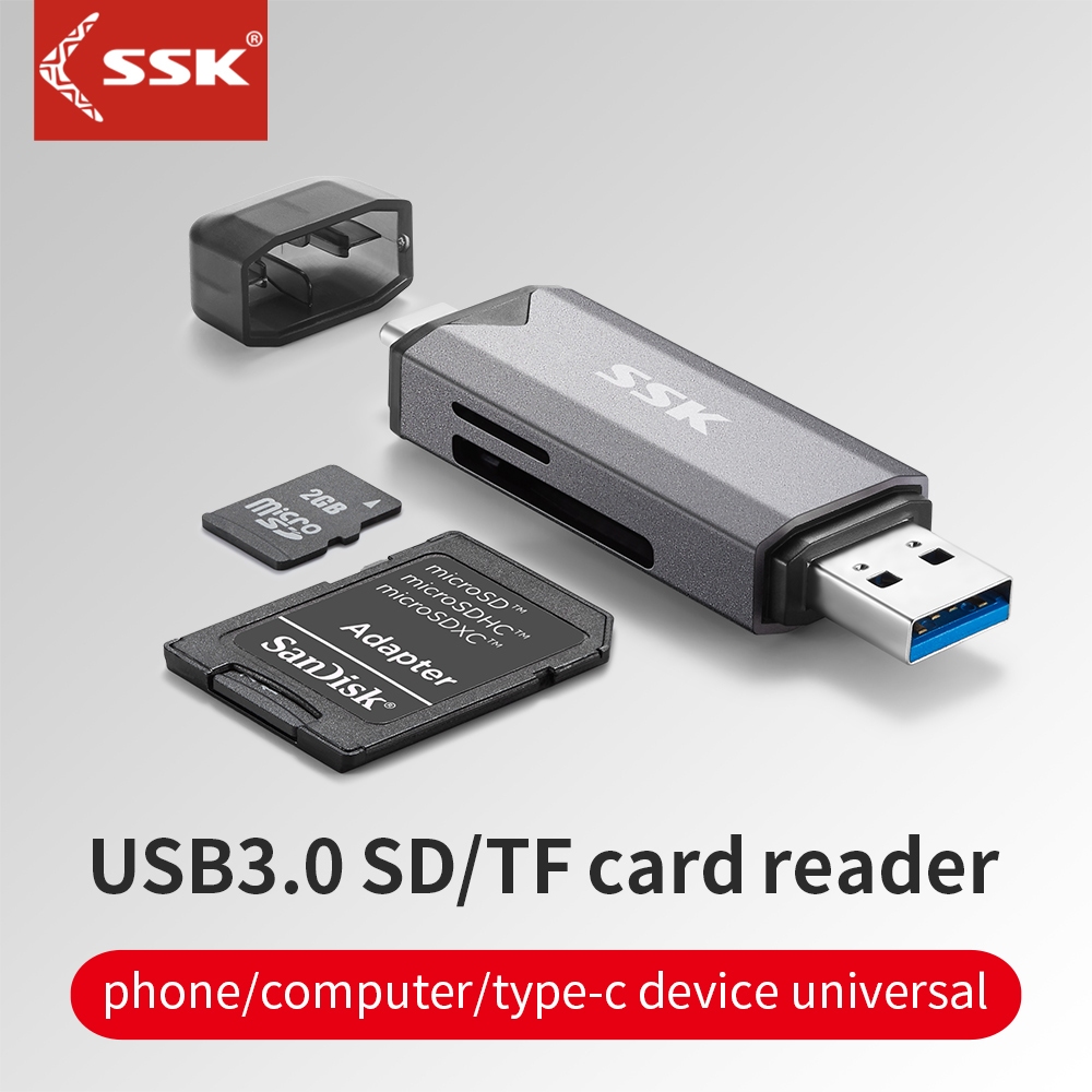 SSK SCRM390 USB C Card Reader SD TF Card Reader USB3.0 Card Reader ...