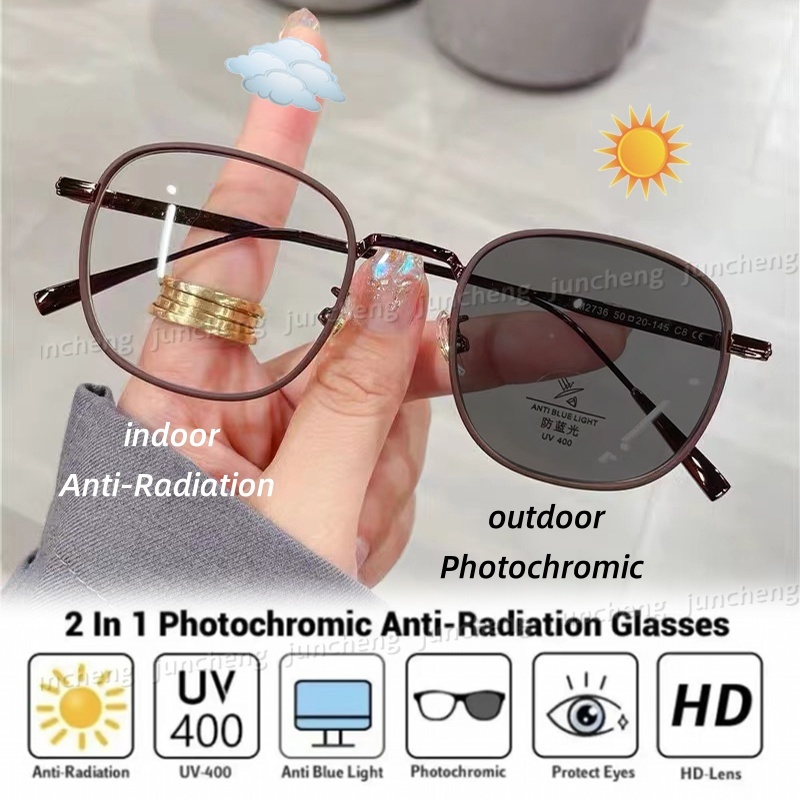 Photochromic Anti-Radiation Eyeglasses for men and women eyeglass Anti ...