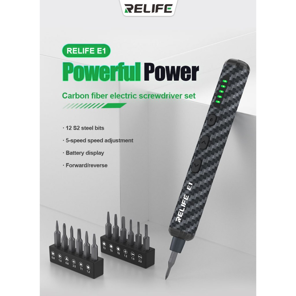 RELIFE E1 Carbon fiber electric screwdriver set 12 precision ...