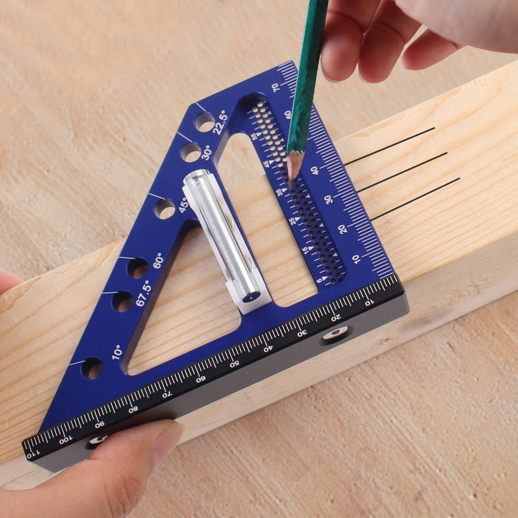 3D Multi Angle Measuring Ruler 22.5-90 Degree Aluminium Carpentry ...