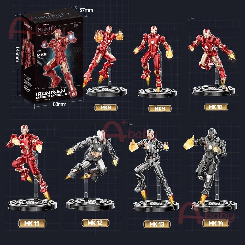 7PCS Original Marvel The Infinity Saga Iron Man MK8-MK14 Toys ...