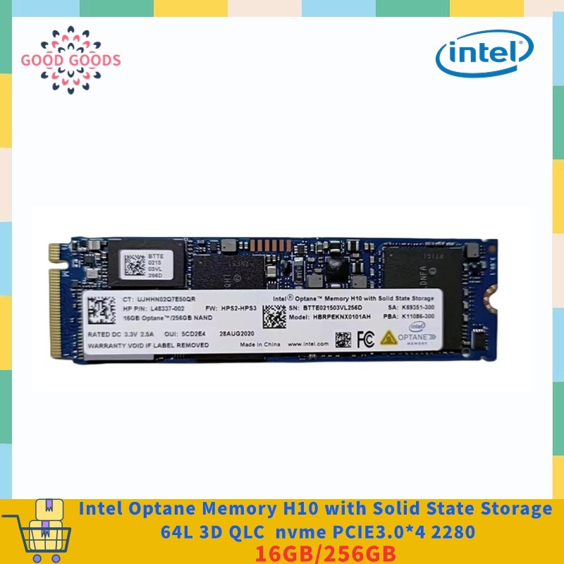 Intel Optane Memory H10 with Solid State Storage 64L 3D QLC 16GB/256GB ...