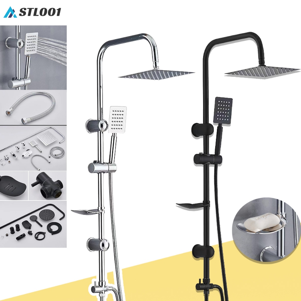 Shower Set With Faucet 4 In1 Square Shower Set 304 Stainless Steel with ...