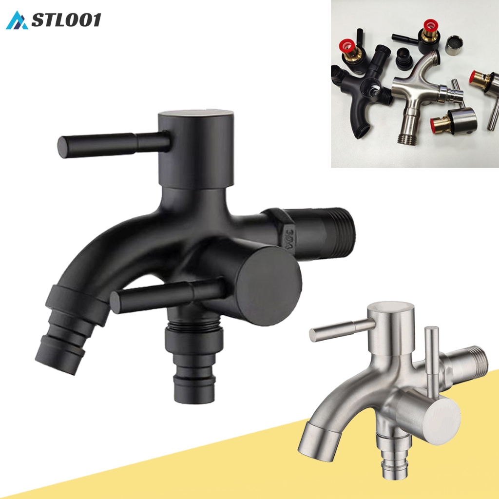 Two Way Faucet Heavy Duty Valve Bibcock Faucet one in two out 4 points ...