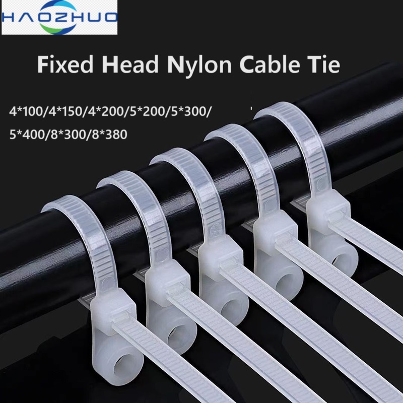 Screw Hole Cable Ties Fixed Head Nylon Cable TiesWith Screw Hole Mount Self Locking Loop Wrap ...