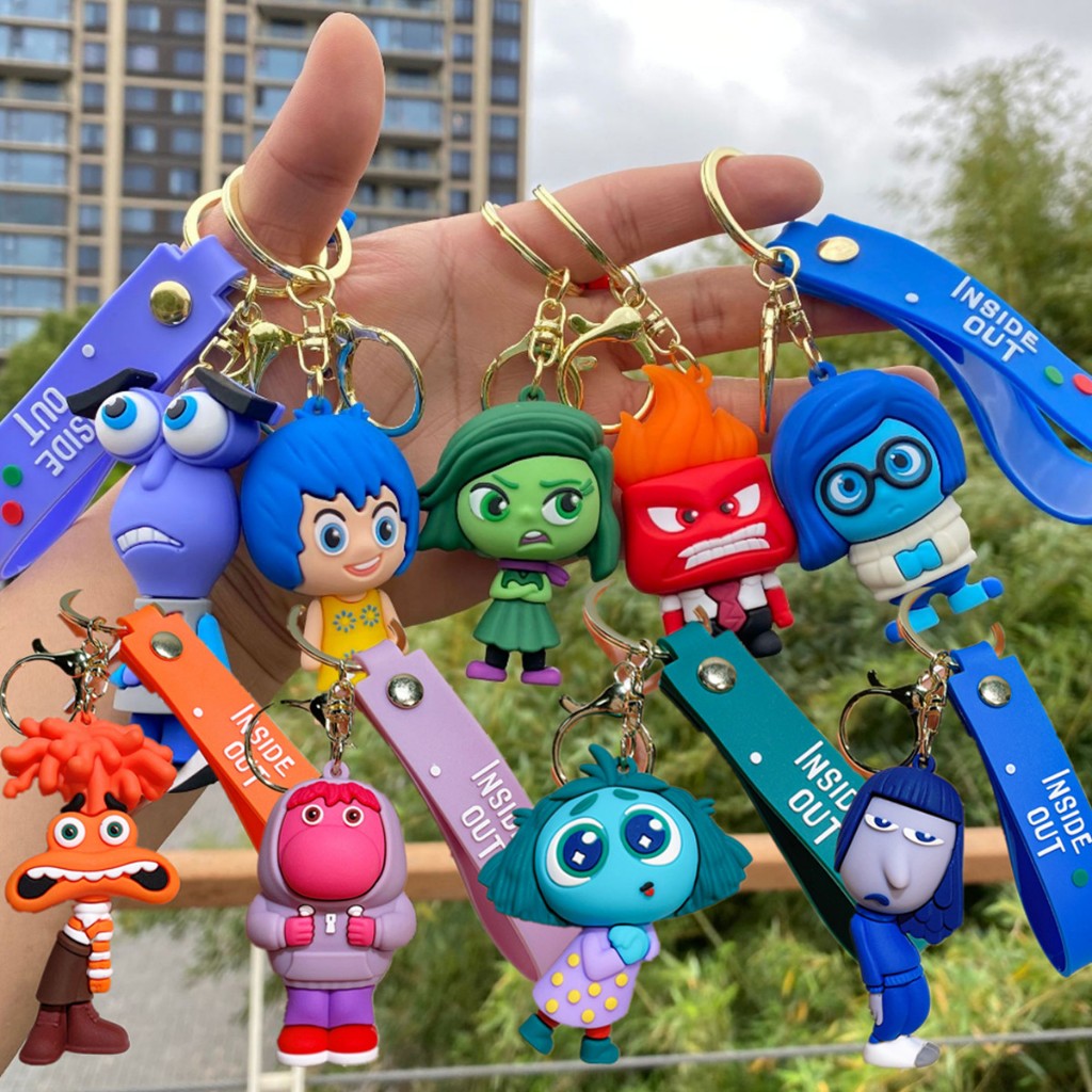 Inside Out Keychain - Disney Sadness Anxiety Anger Disgust Joy Envy ...