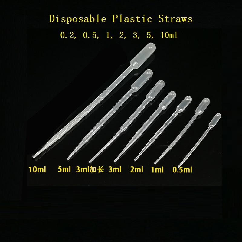 Disposable Plastic Straws 0.2, 0.5, 1, 2, 3, 5, 10ml Laboratory ...