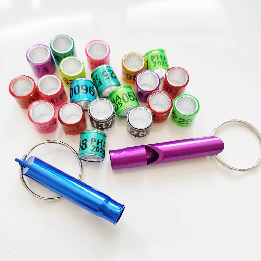 20 Pcs PHA 2025 Pigeons foot ring with Whistle 2pcs Foreign Ring 8mm ...