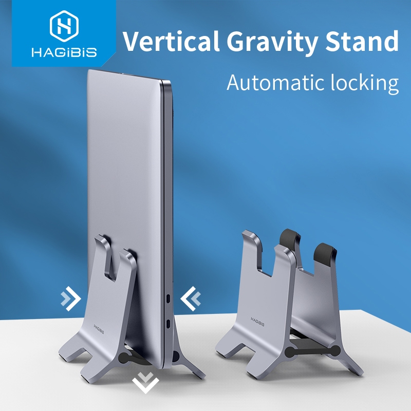 Hagibis Upright Laptop Stand Desktop Gravity Stand Aluminum Laptop ...