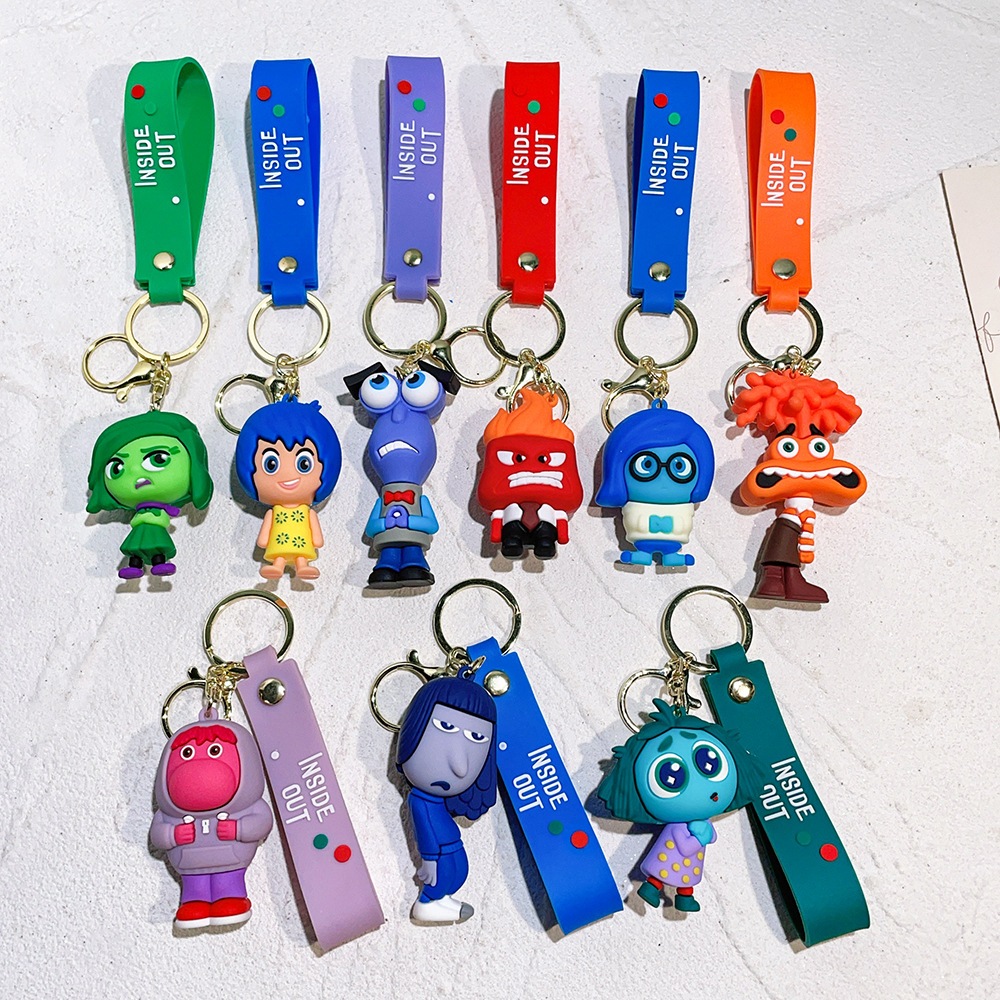 Inside Out Keychain, Cartoon Keychain Disney and Pixar Sadness Fear ...
